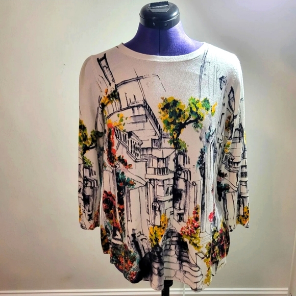 Joseph A | Sweaters | Joseph A Art To Wear Colorful European City ...